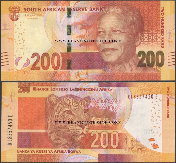 Ebanknoteshop. South Africa,P142,B771b,200 Rands