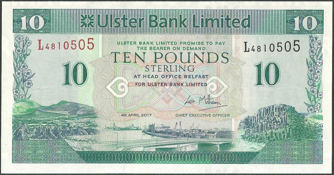 Ebanknoteshop. Northern Ireland,P341,B937e,10 Pounds,2017,Ulster