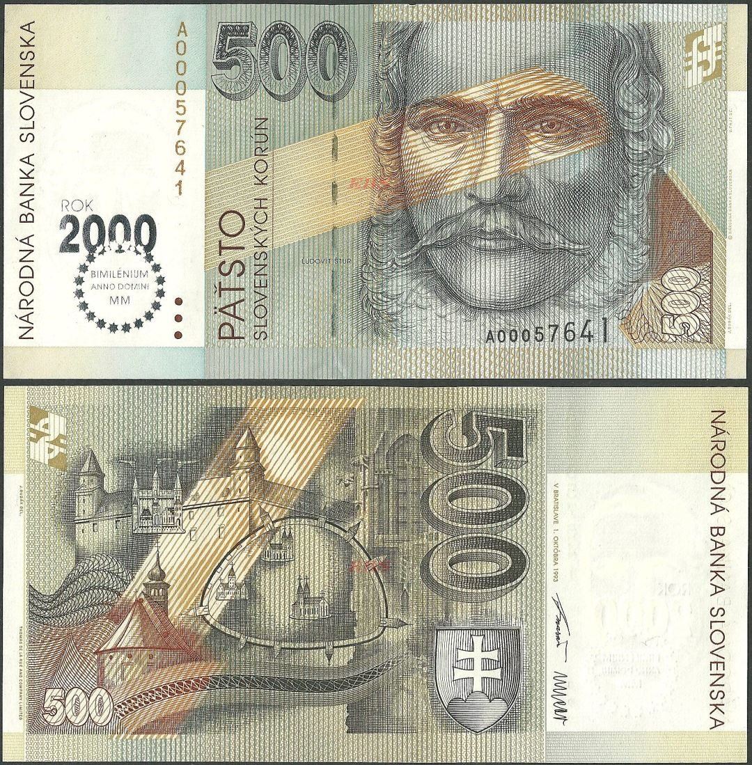 Ebanknoteshop. Slovakia,P38,B418,500 Koruna,2000 Comm