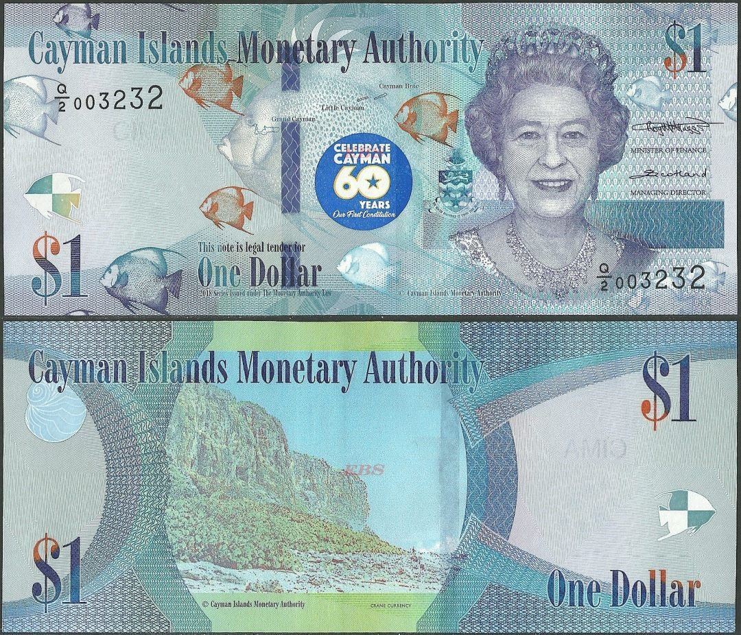 Ebanknoteshop. Cayman Islands,B224,1 Dollar,2018,Comm